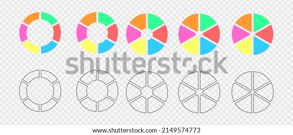 Conjunto de gráficos de donut segmentados: vector de stock (libre de ...