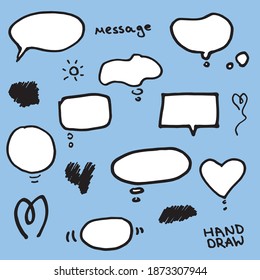 Set Doodle Icon Message Vector Hand Stock Vector (Royalty Free ...