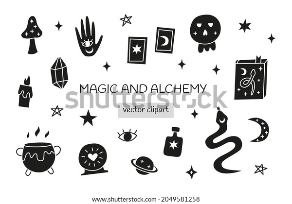 Set Doodle Magic Alchemy Icons Including Stock Vector (Royalty Free ...