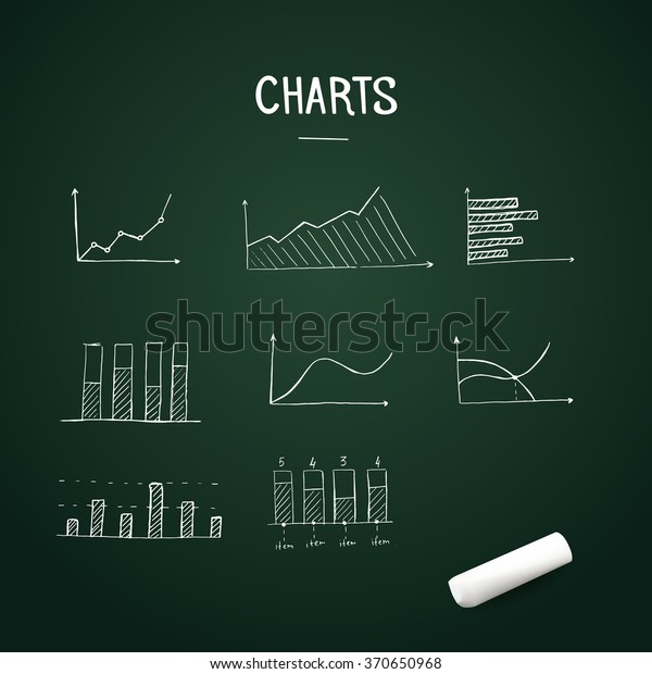 Set Doodles Charts Chalk Hand Drawn Stock Vector (Royalty Free ...