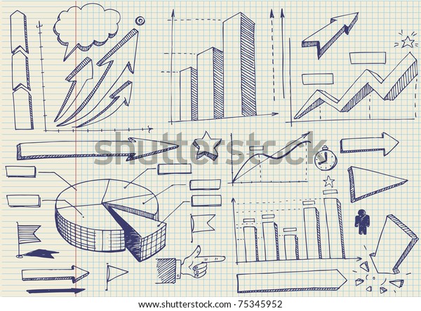 Set Doodles Graphics Diagrams Stock Vector (Royalty Free) 75345952 ...