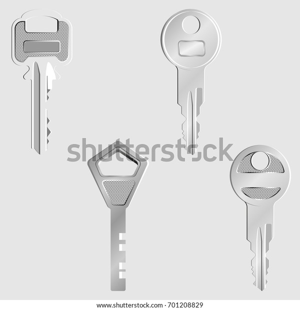Set Door Keys Vector Illustration Eps10 Stock Vector (Royalty Free ...
