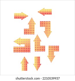 Set Dot Arrow Design Illustration Pointer Stock Vector (Royalty Free ...