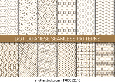 Set Dot Japanese Background Seamless Patternvector Stock Vector ...