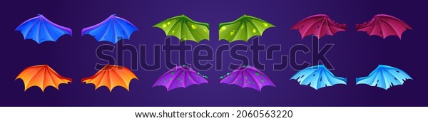 Set Dragon Wings Myth Fable Creatures Stock Vector (Royalty Free ...