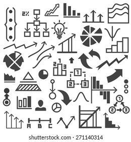 Set Drawing Graphs Symbols Sketch Set Stock Vector (Royalty Free ...