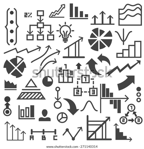 Set Drawing Graphs Symbols Sketch Set Stock Vector (Royalty Free ...