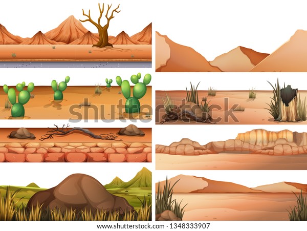 Set Dry Land Illustration Stock Vector (Royalty Free) 1348333907 ...