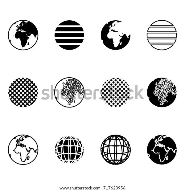 Set Earth Globe Designs Stock Vector (Royalty Free) 717623956 ...