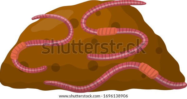 Set Earthworms Pile Ground Isolated Fishing Stock Vector (Royalty Free ...