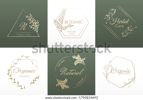 Set Eco Natural Design Template Natural: เวกเตอร์สต็อก (ปลอดค่า ...