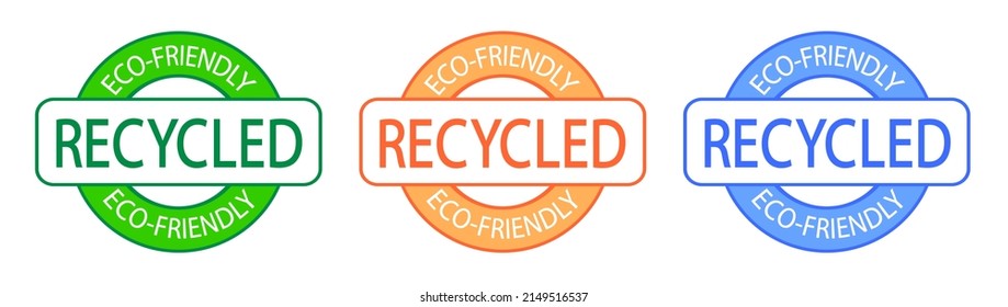 Set Ecofriendly Recycled Vector Icons Made Stock Vector (Royalty Free ...