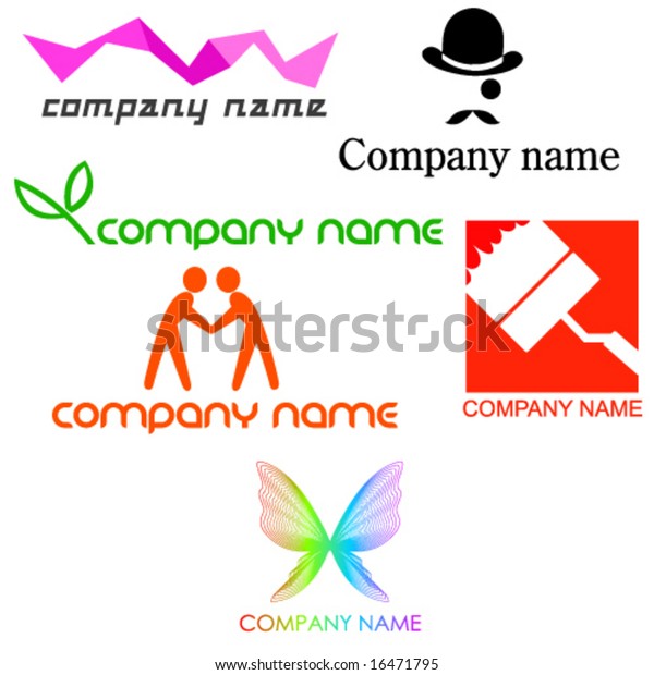 Set Editable Logos Your Company Vector Stock Vector (Royalty Free ...