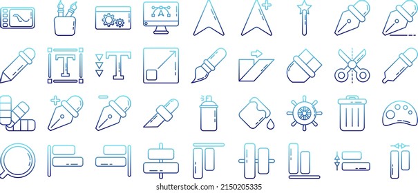 Set Editors Tools Icons Transparent Background Stock Vector (Royalty ...