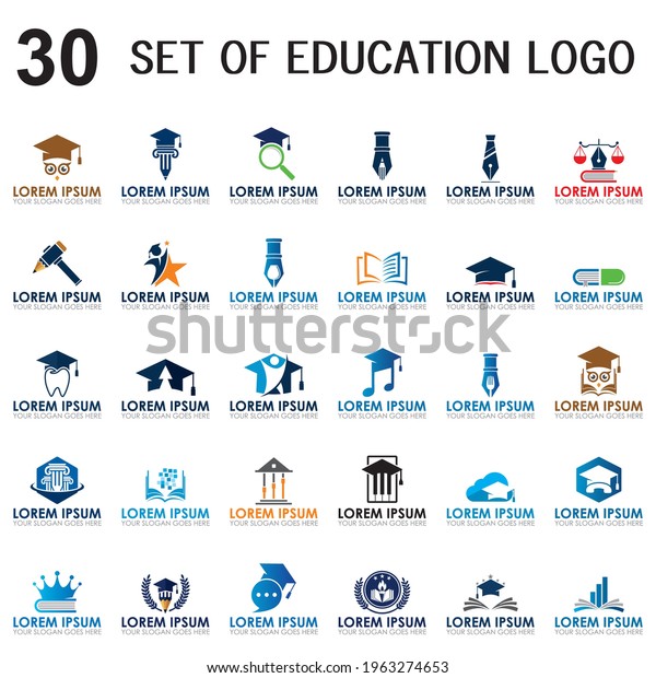 Set Education Vector Set University Logo Stock Vector (Royalty Free ...