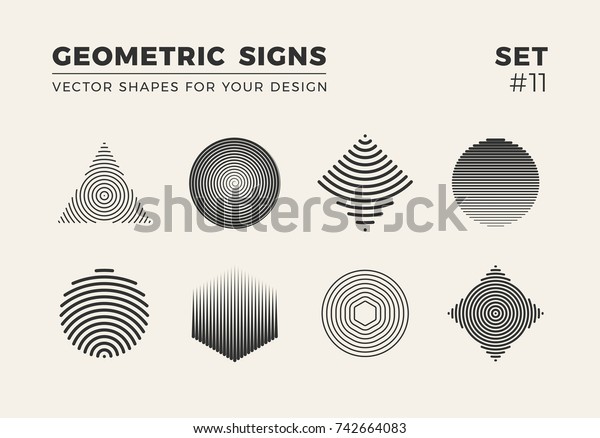 Set Eight Minimalistic Trendy Shapes Stylish Stock Vector (Royalty Free ...