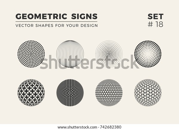 Set Eight Minimalistic Trendy Shapes Stylish Stock Vector (Royalty Free ...