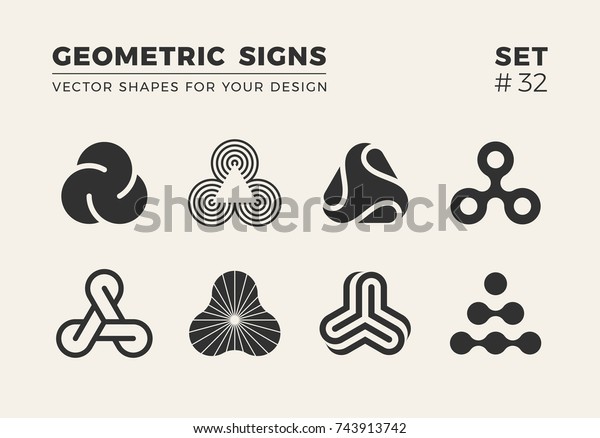 Set Eight Minimalistic Trendy Shapes Stylish Stock Vector (Royalty Free ...