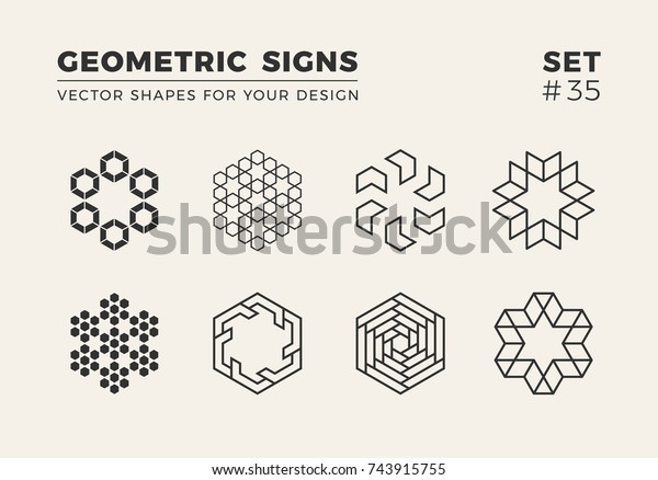 Set Eight Minimalistic Trendy Shapes Stylish Stock Vector (Royalty Free ...
