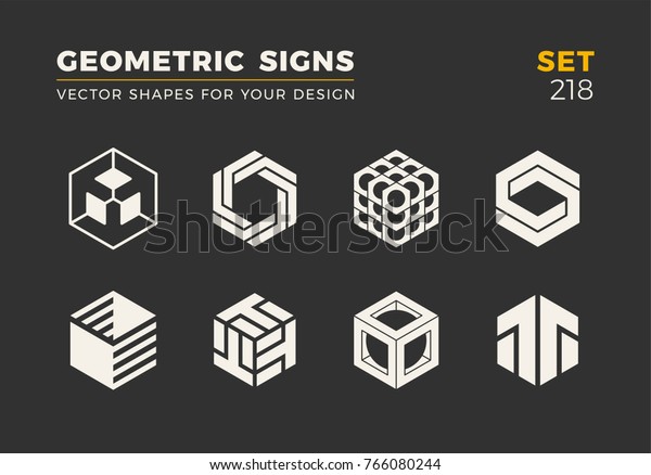 Set Eight Minimalistic Trendy Shapes Stylish Stock Vector (Royalty Free ...