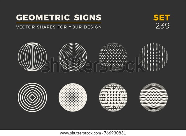 Set Eight Minimalistic Trendy Shapes Stylish Stock Vector (Royalty Free ...