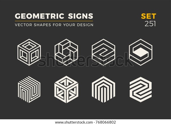 Set Eight Minimalistic Trendy Shapes Stylish Stock Vector (Royalty Free ...