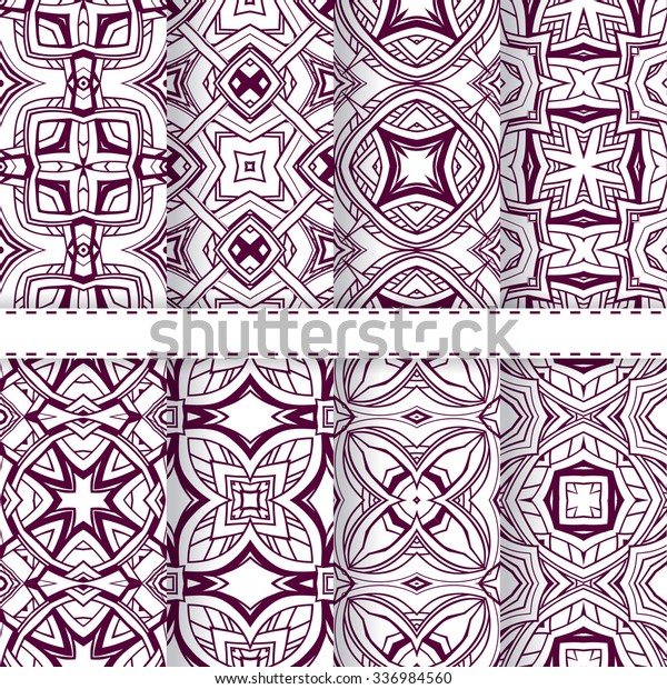 Set Eight Seamless Backgrounds Tiles Patterns Stock Vector (Royalty ...