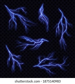 Set Electric Lightning Bolt Energy Effect Stock Vector (Royalty Free ...