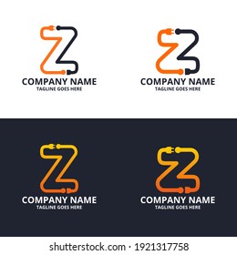Set Electric Z Initial Letter Logo Stock Vector (Royalty Free ...