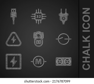 Set Electrical Outlet Circuit Scheme Lightning Stock Vector (Royalty ...