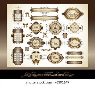 Set Elegance Label Card Design Stock Vector (Royalty Free) 76391149 ...
