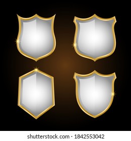Collection Different Shaped Golden Red Shields Stock Vector (Royalty Free) 472743034 | Shutterstock