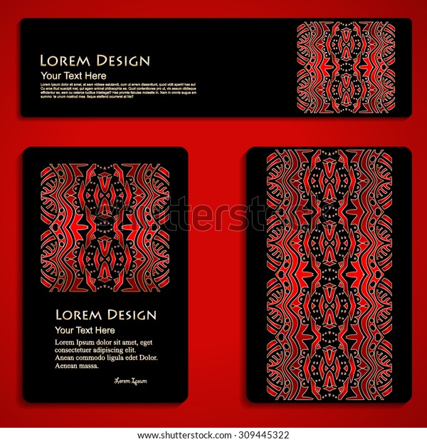 Set Elegant Business Cards Header Templates Stock Vector (Royalty Free ...
