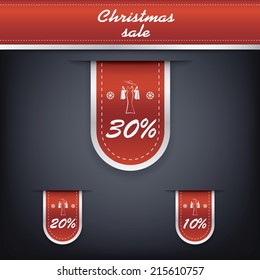 Set Elegant Christmas Vertical Ribbon Tags Stock Vector (Royalty Free ...