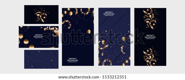 Set Elegant Gold Card Background Cover Stock Vector (Royalty Free ...