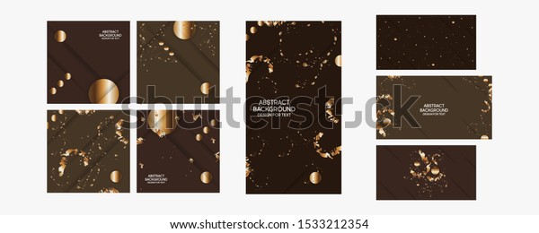 Set Elegant Gold Card Background Cover Stock Vector (Royalty Free ...