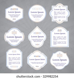 Set Elegant Vintage Labels Text Layout Stock Vector (Royalty Free ...