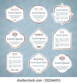 Set Elegant Vintage Labels Text Layout Stock Vector (Royalty Free ...