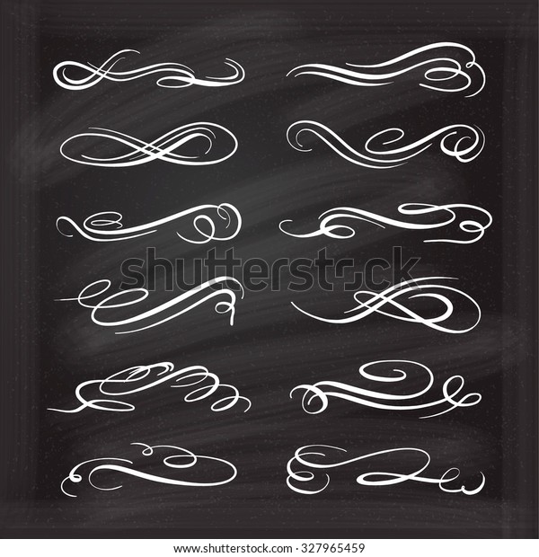 Set Elegant White Flourishes Your Design Stock Vector (Royalty Free ...