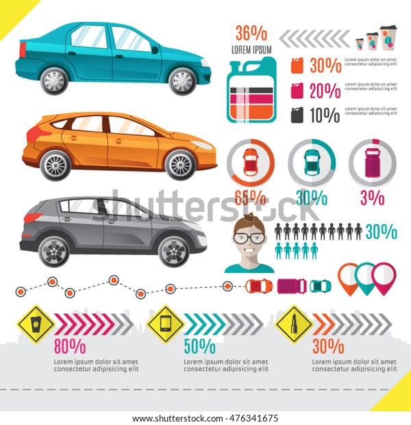 Set Elements Cars Traffic Infographic Good Stock Vector (Royalty Free ...