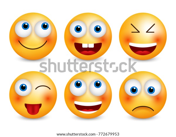 Set Emoji Smileys Vector Set Isolated Stock Vector (Royalty Free ...