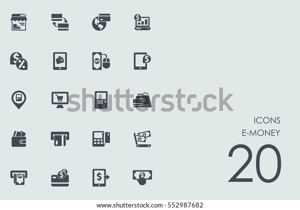 Set Emoney Icons Stock Vector (Royalty Free) 552987682 | Shutterstock