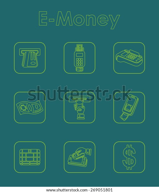 Set Emoney Simple Icons Stock Vector (Royalty Free) 269051801 ...