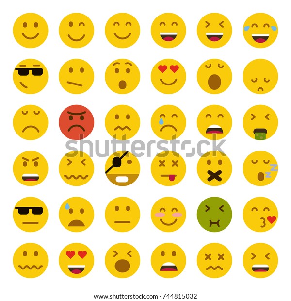 Ensemble d'émoticônes. Ensemble d'Emoji. Illustrations à : image ...