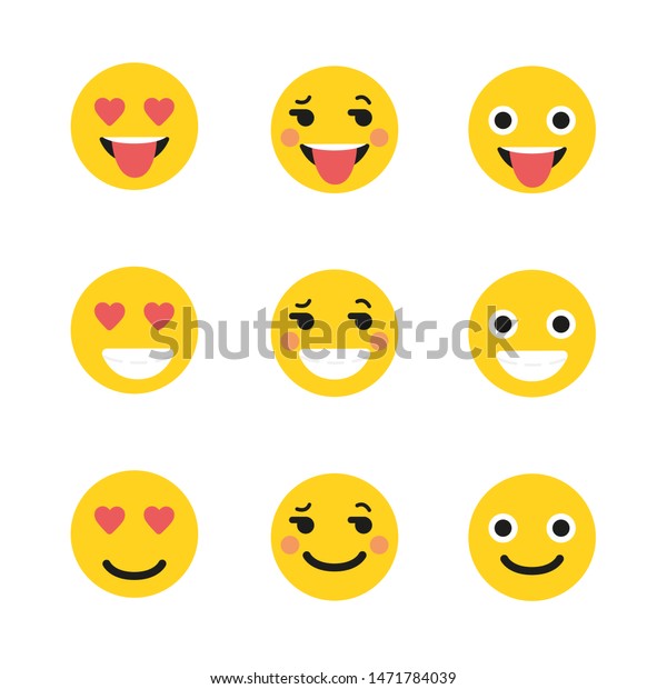 Set Emoticons Set Emoji Isolated Vector Stock Vector (Royalty Free ...