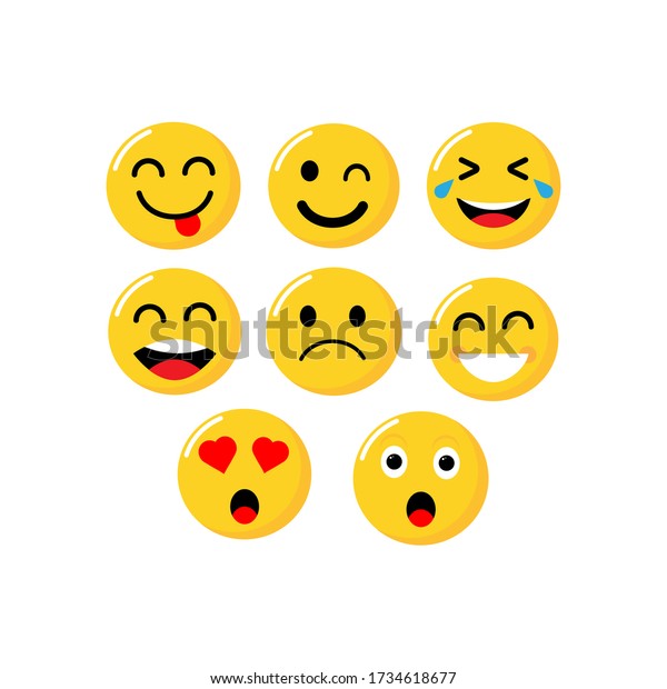 Set Emoticons Set Emoji Isolated Vector Stock Vector (Royalty Free ...