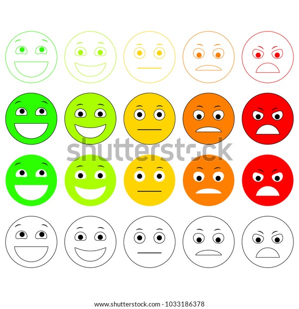 Set Emoticons Emoji Level Rank Load Stock Vector (Royalty Free) 1033186378