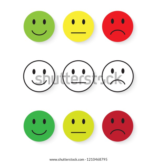 Conjunto de emoticonos. Nivel Emoji, rango, carga. Excelente, bueno ...