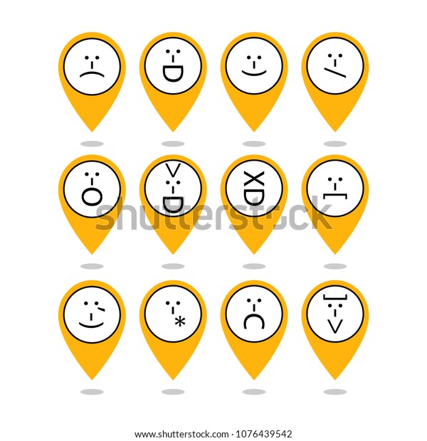 Set Emoticons Emoji Punctuation Characters Isolated 스톡 벡터(로열티 프리 ...
