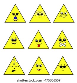 Set Emotion Triangle Emoticons Expressions Triangle 库存矢量图（免版税）475806559 ...